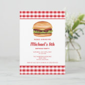 Hamburger Fast Food Illustration Birthday Party Invitation | Zazzle