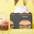 Hamburger Fast Food Illustration Happy Birthday Wrapping Paper | Zazzle