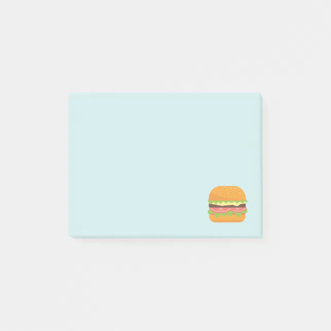 Hamburger Illustration with Tomato and Lettuce Post-it Notes | Zazzle