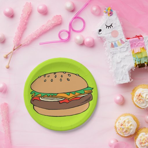 Hamburger paper plate | Zazzle
