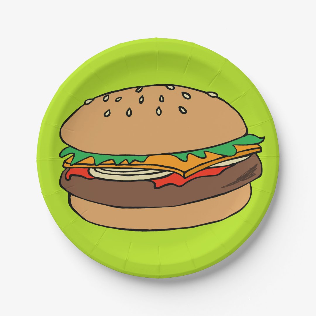 Hamburger paper plate | Zazzle