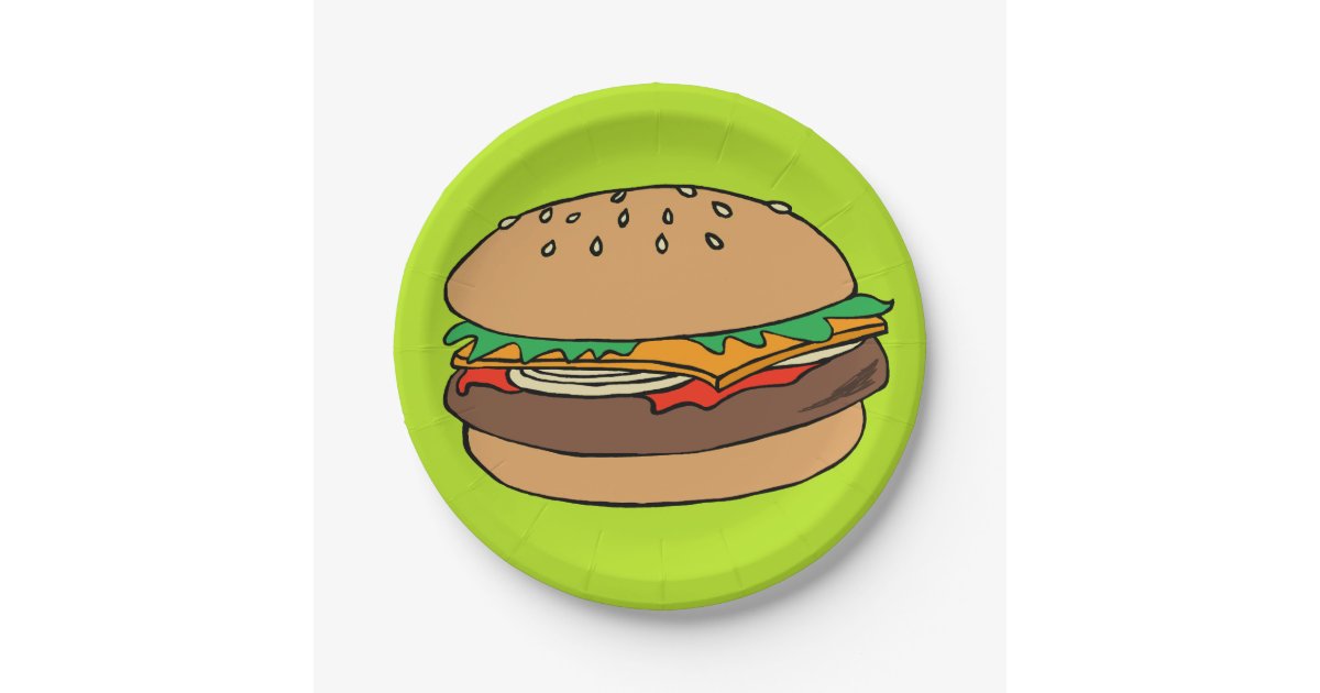 Hamburger paper plate | Zazzle