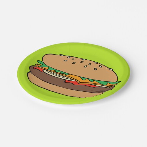 Hamburger paper plate | Zazzle