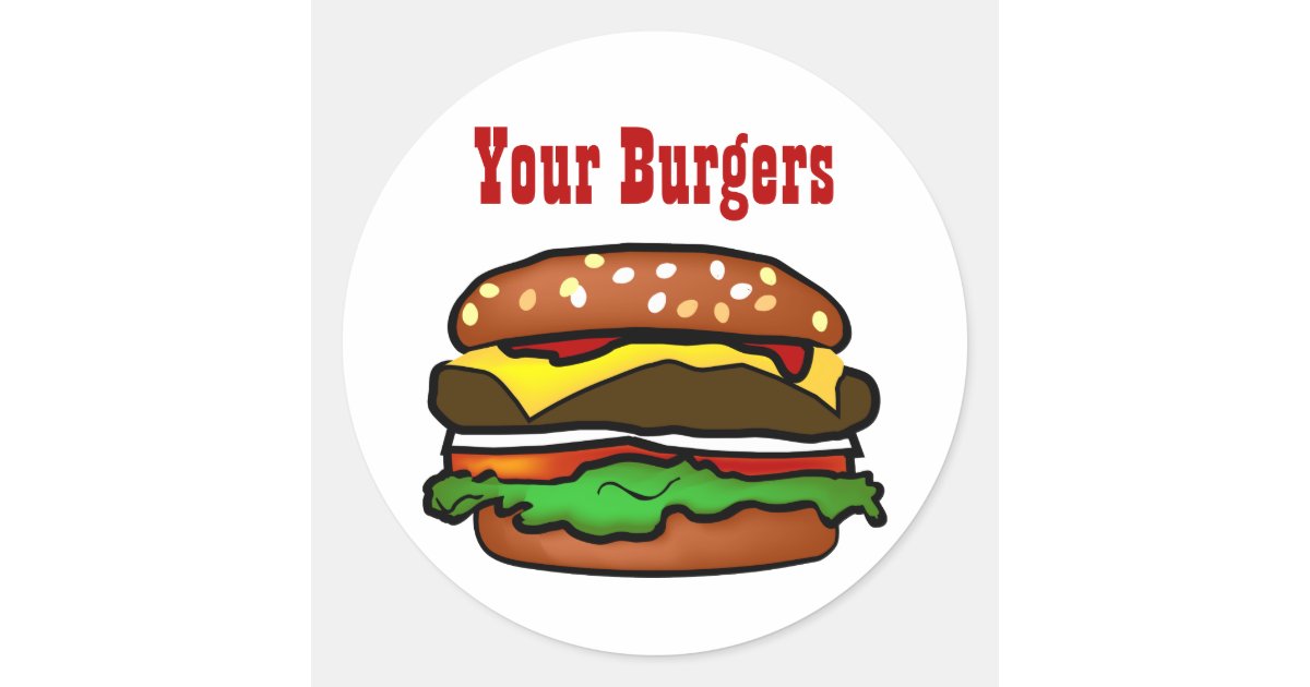 Hamburger Sticker | Zazzle