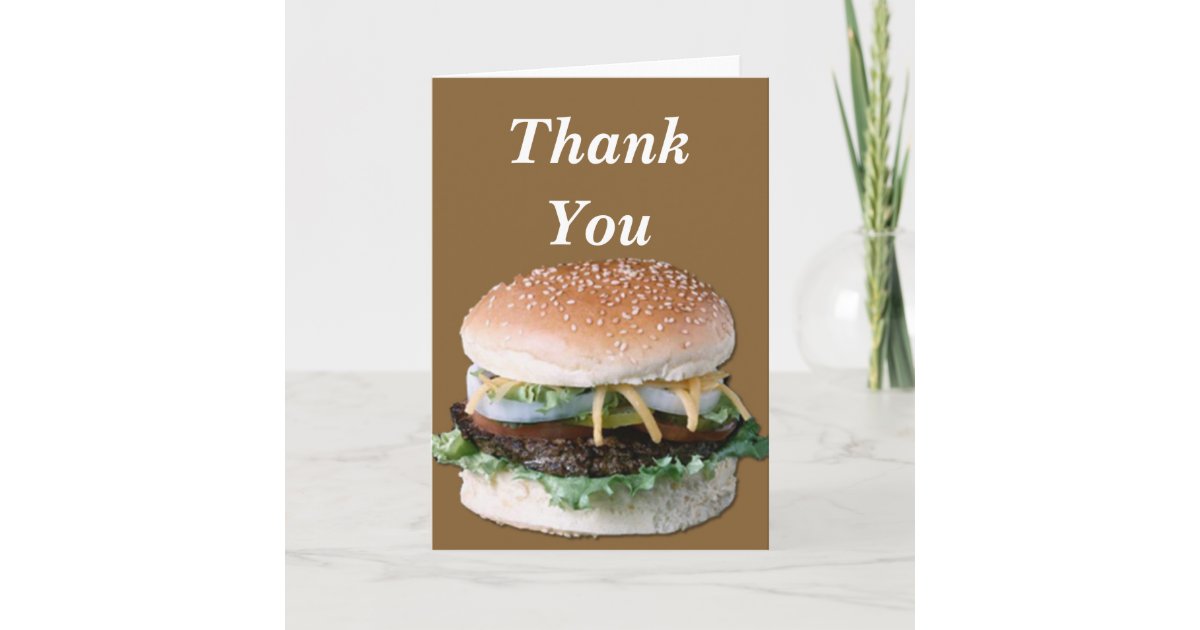 Hamburger Thank You Greeting Card | Zazzle