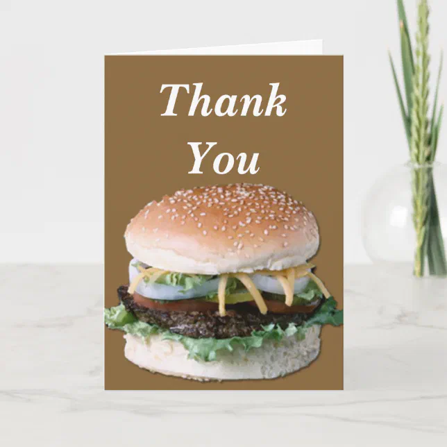 Hamburger Thank You Greeting Card | Zazzle