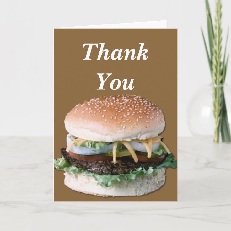 Hamburger Thank You Greeting Card | Zazzle