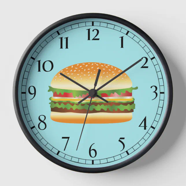 Hamburger Wall Clock | Zazzle