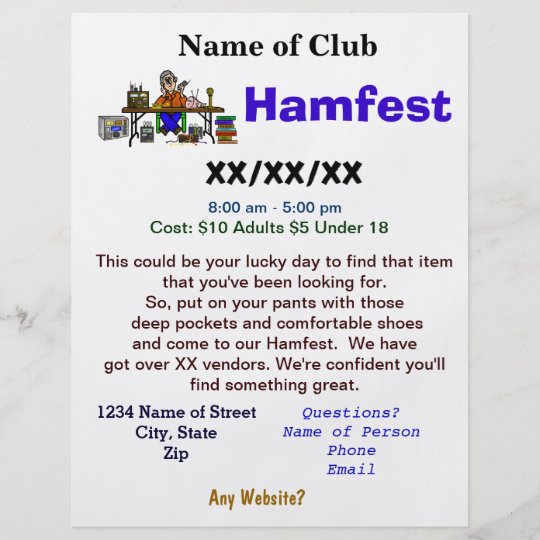 Hamfest Flyer 2-sided with Ham Vendor Customize It | Zazzle.com