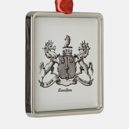 HAMILTON FAMILY CREST METAL ORNAMENT | Zazzle