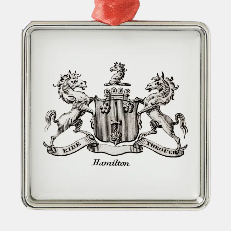 HAMILTON FAMILY CREST METAL ORNAMENT | Zazzle