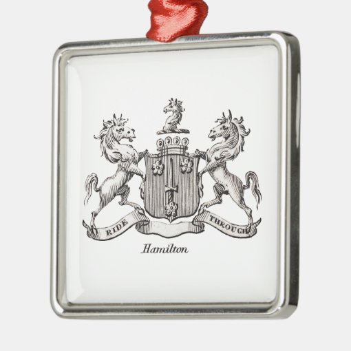 HAMILTON FAMILY CREST METAL ORNAMENT | Zazzle
