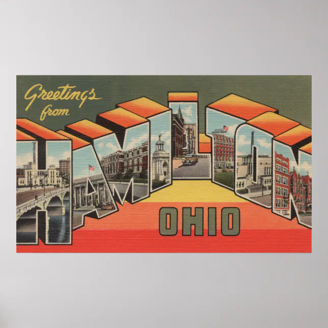 Hamilton, Ohio - Large Letter Scenes Poster | Zazzle