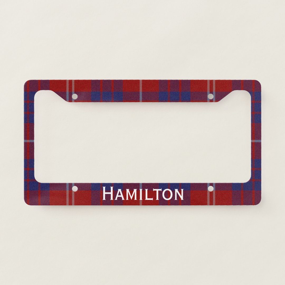 Hamilton Tartan Plaid License Plate Frame | Zazzle