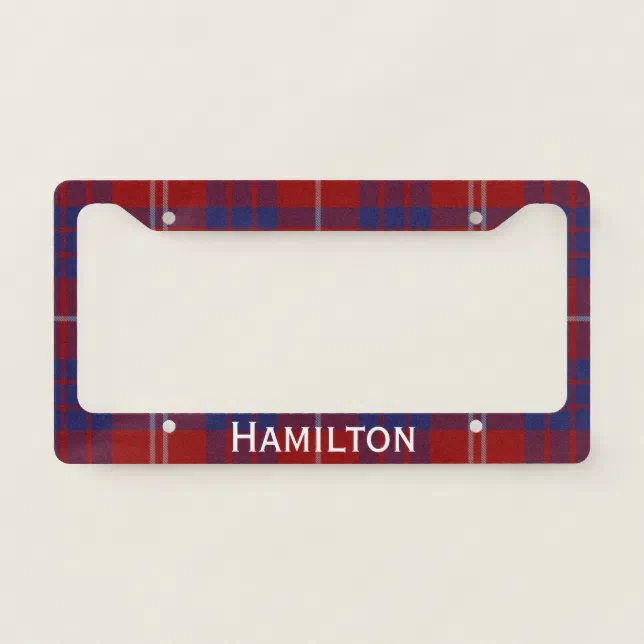 Hamilton Tartan Plaid License Plate Frame | Zazzle