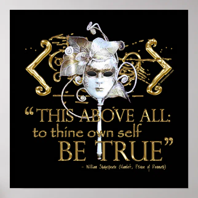 Hamlet "own self be true" Quote (Gold Version) Poster | Zazzle