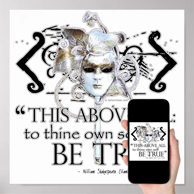 Hamlet "... own self be true ..." Quote Poster | Zazzle