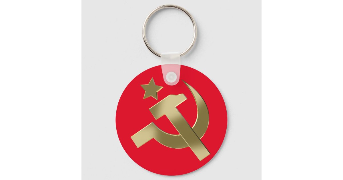 Hammer and sickle keychain | Zazzle