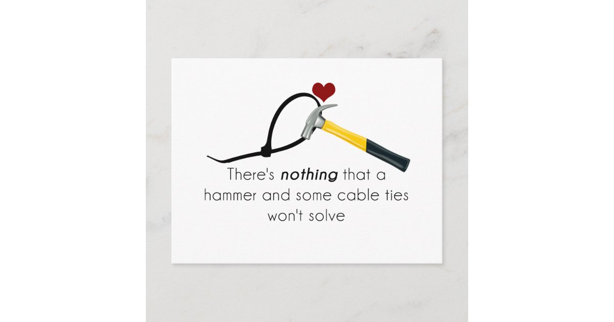 Hammer and zap-strap postcard | Zazzle