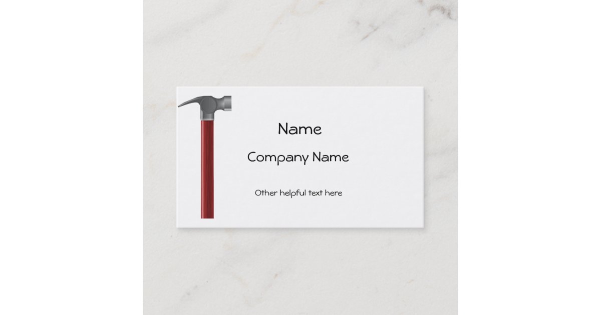 Hammer Business Card | Zazzle