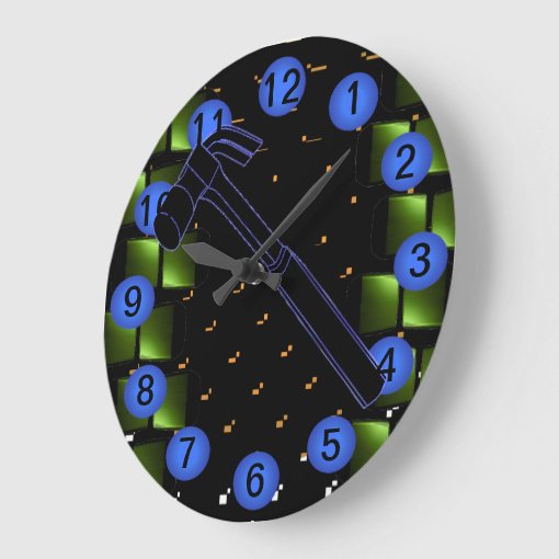 Hammer Construction Building Workshop Clock 12 | Zazzle
