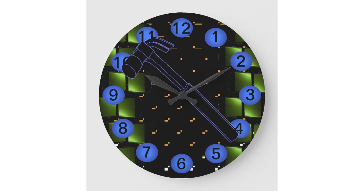 Hammer Construction Building Workshop Clock 12 | Zazzle