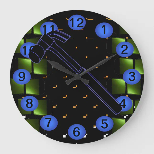 Hammer Construction Building Workshop Clock 12 | Zazzle