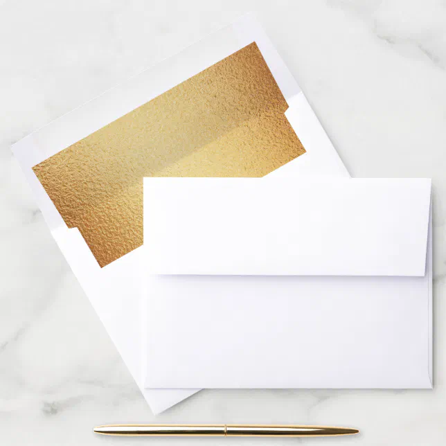 Hammered Gold Metallic Texture Wedding Envelope Liner | Zazzle