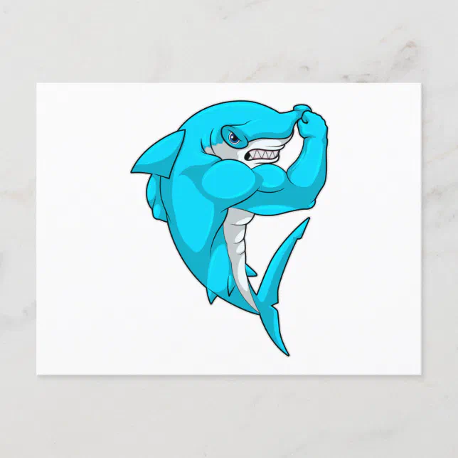Hammerhead shark as Bodybuilder at Bodybuilding Postcard | Zazzle