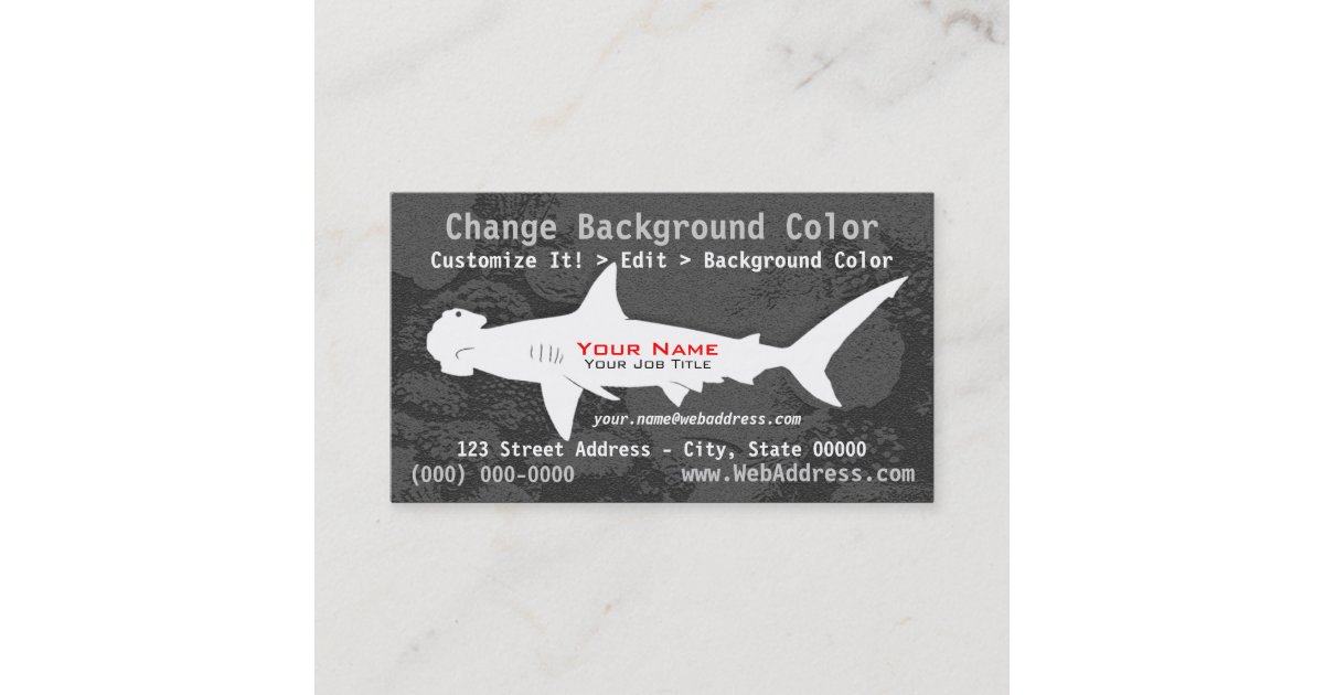 Hammerhead Shark Business Card | Zazzle