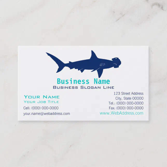 Hammerhead Shark Silhouette Business Card | Zazzle