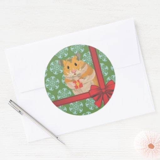 Hammy Christmas Hamster Christmas Classic Round Sticker | Zazzle