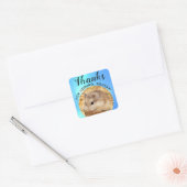 HammyVille - Cute Hamster Thanks for Coming Squeak Square Sticker | Zazzle