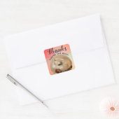 HammyVille - Cute Hamster Thanks You're the Best Square Sticker | Zazzle