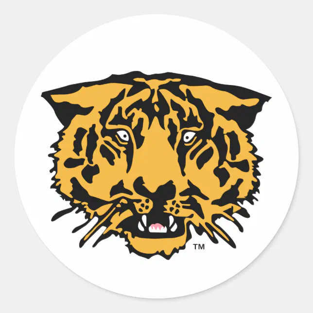 Hampden-Sydney Tiger Logo Classic Round Sticker | Zazzle