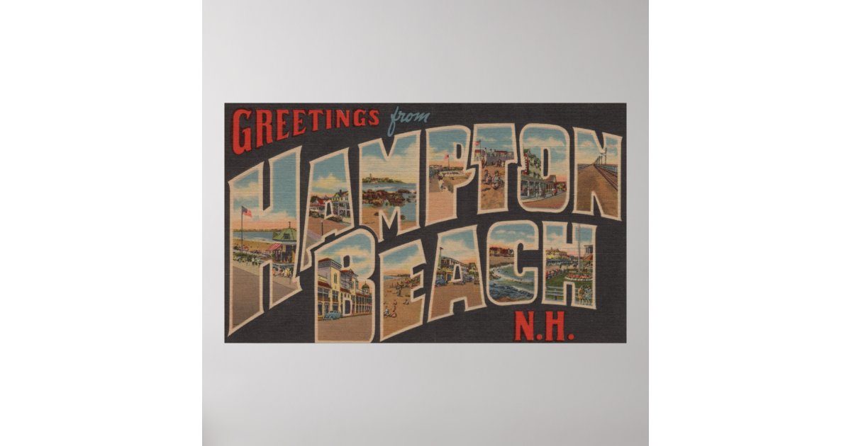 Hampton Beach, New Hampshire - Large Letter Poster | Zazzle
