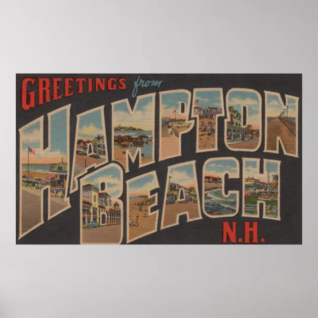 Hampton Beach, New Hampshire - Large Letter Poster | Zazzle