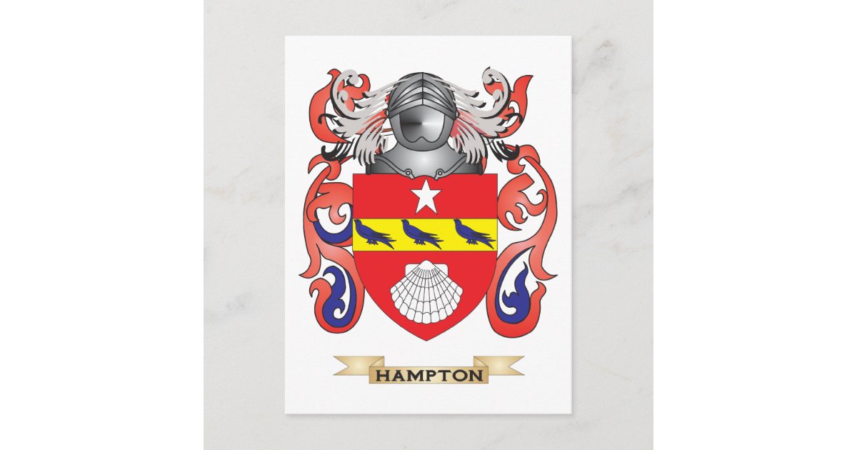 Hampton Coat of Arms (Family Crest) Postcard | Zazzle