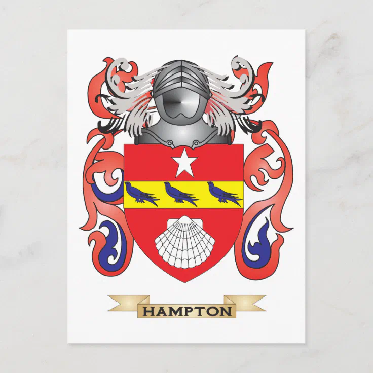 Hampton Coat of Arms (Family Crest) Postcard | Zazzle