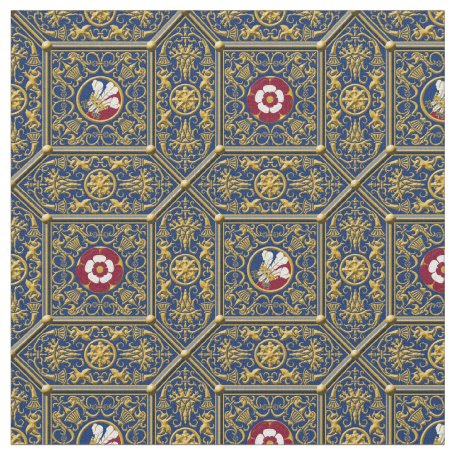 Hamptons Blue and White Ginger Jar Vase Pattern Fabric | Zazzle