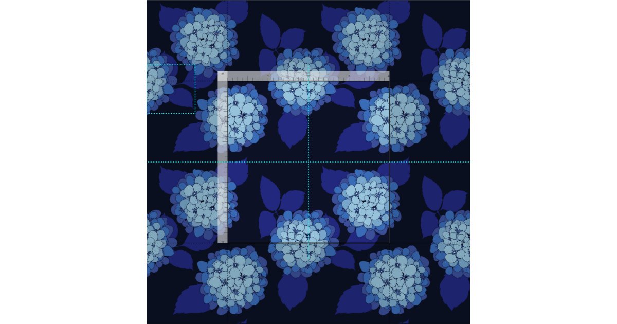 Hamptons Navy Blue Hydrangeas Floral Pattern Fabric | Zazzle