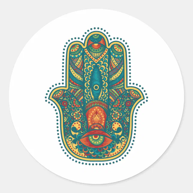 Hamsa Classic Round Sticker | Zazzle