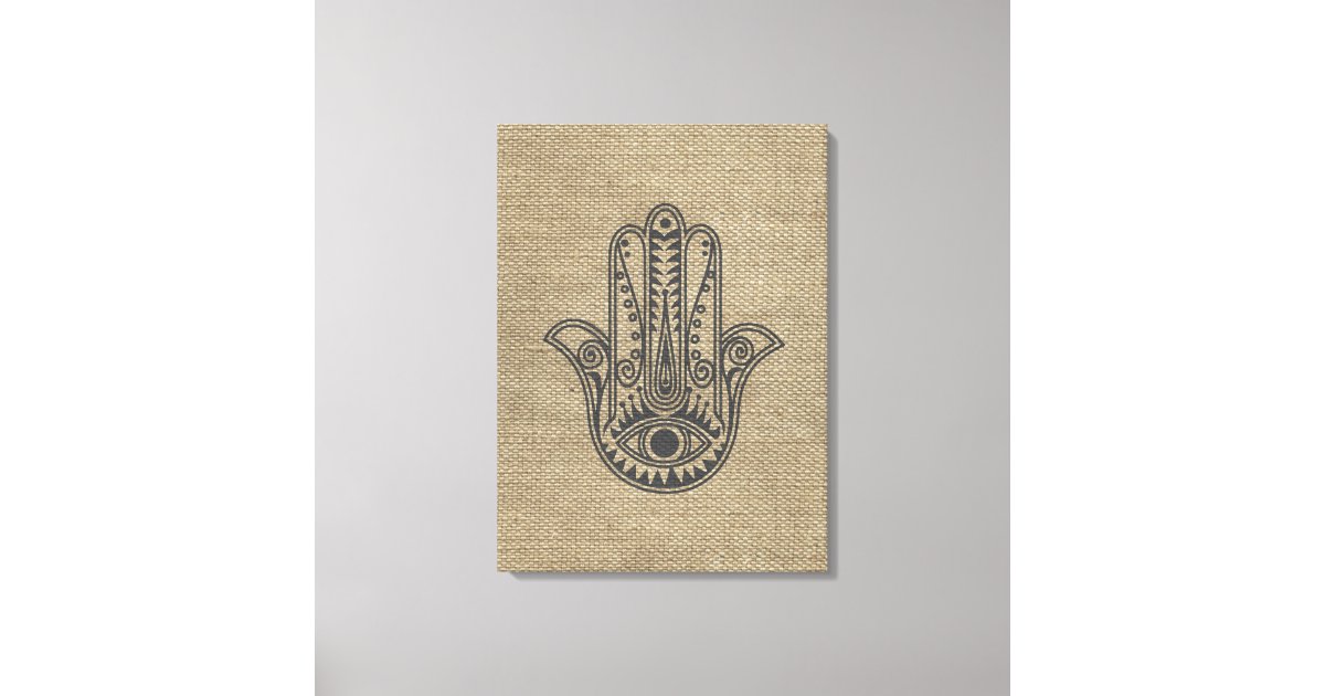 HAMSA Hand of Fatima symbol amulet Canvas Print | Zazzle
