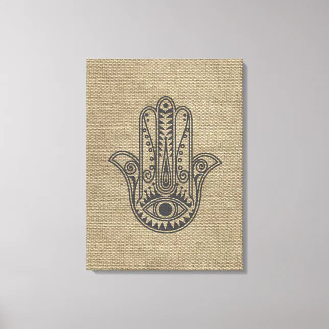 HAMSA Hand of Fatima symbol amulet Canvas Print | Zazzle