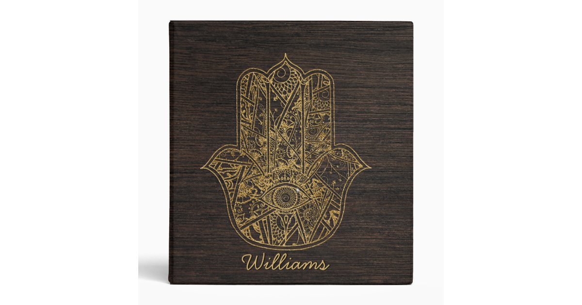 HAMSA Hand of Fatima symbol amulet design Binder | Zazzle