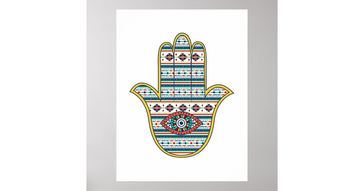 HAMSA Hand of Fatima Symbol Poster | Zazzle