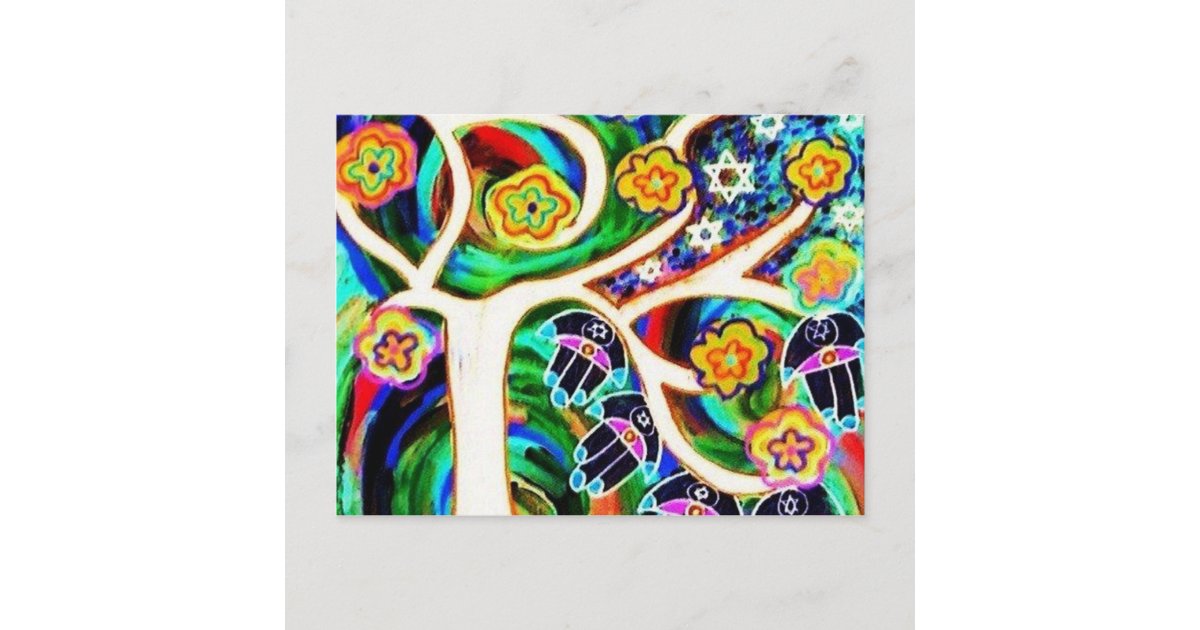 Hamsa Ivory Tree Of Life - Save The Date Announcement Postcard | Zazzle.com