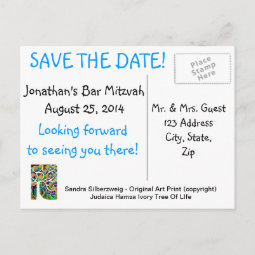 Hamsa Ivory Tree Of Life - Save The Date Announcement Postcard | Zazzle