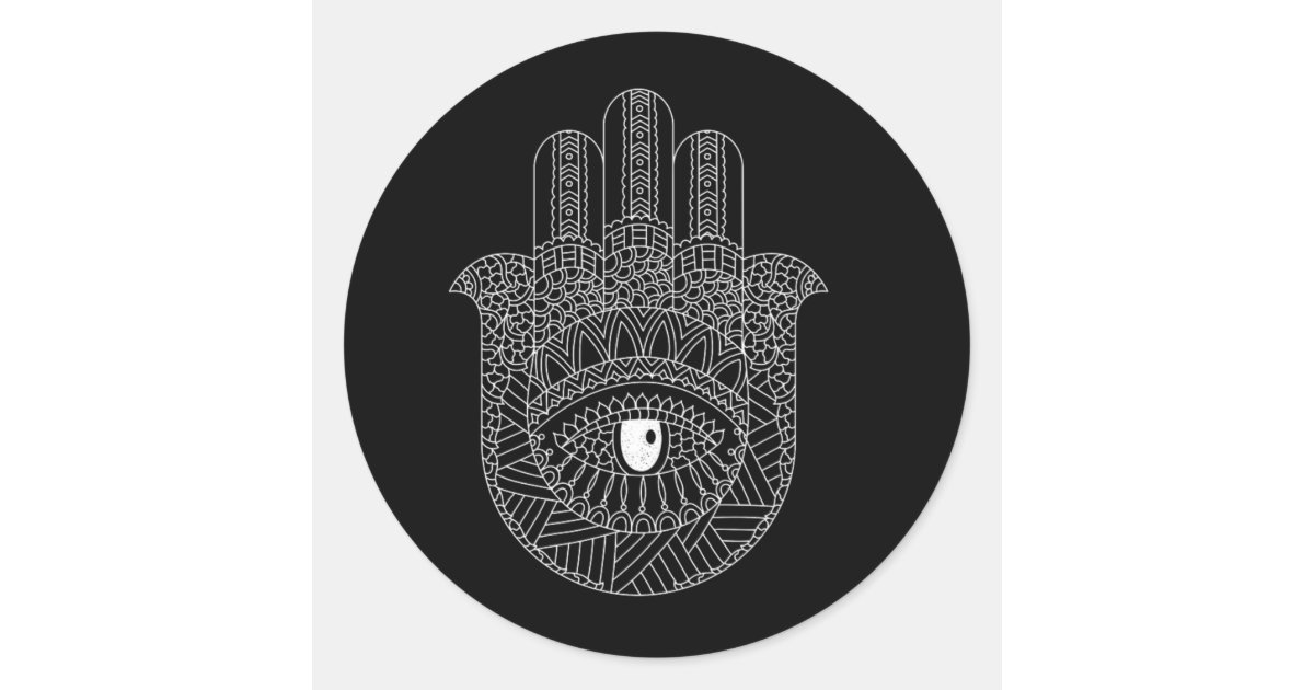 Hamsa Symbol Islam Muslim Allah Koran Quran Gift Classic Round Sticker ...