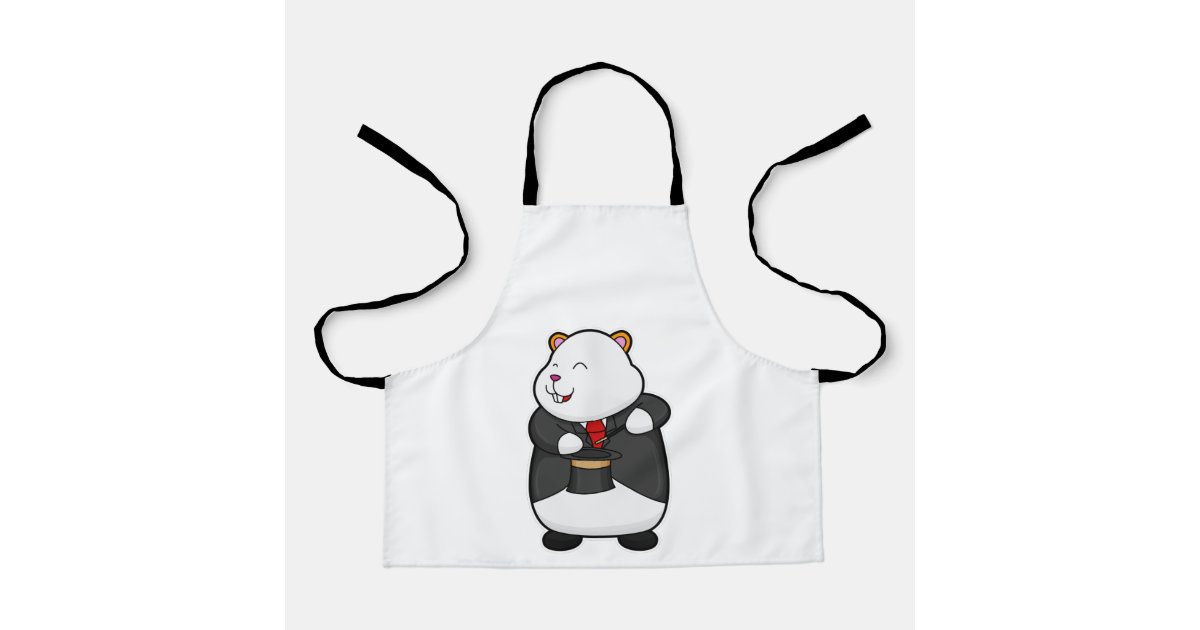 Hamster as Magician with Magic wand & Hat Apron | Zazzle